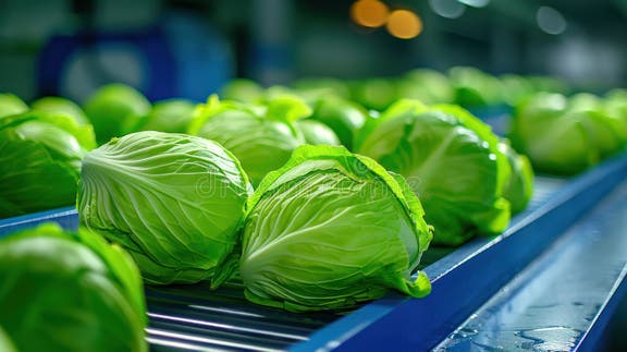 Cabbage Sorting and Packing in Fresh Vegetable Industry: Workers ...