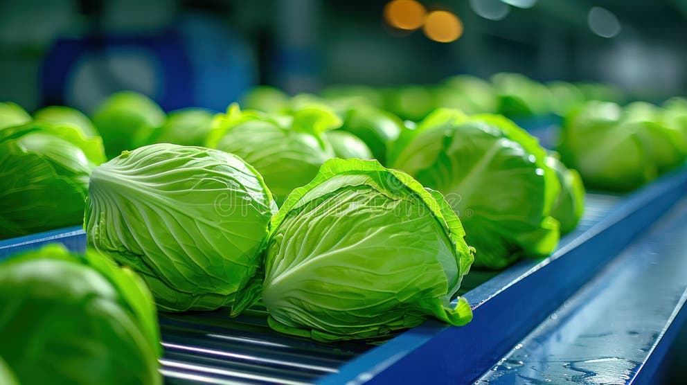 Cabbage Sorting and Packing in Fresh Vegetable Industry: Workers ...