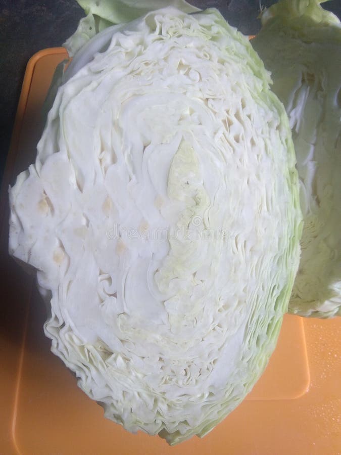 Red Cabbage Split in Half with the Original Pattern on a Black Rustic ...