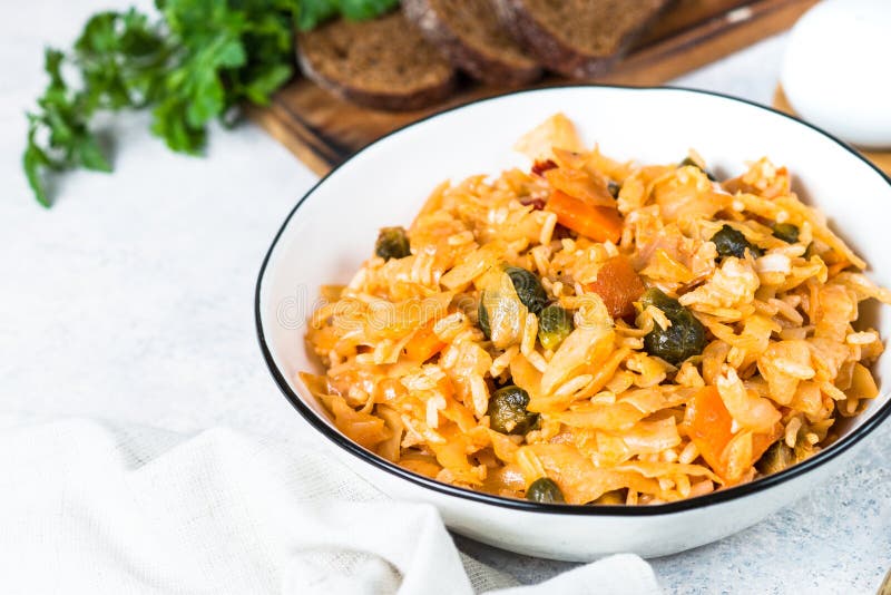 Cabbage Stew with Rice and Vegetables. Stock Photo - Image of diet ...