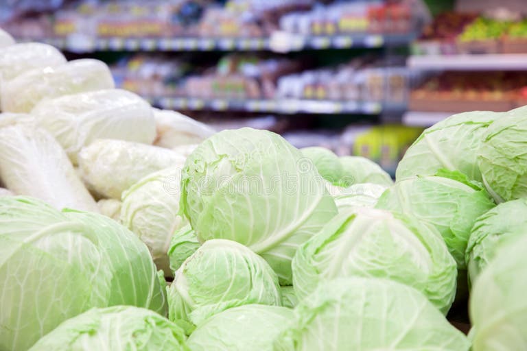 Cabbage in the store. stock photo. Image of static, mature - 30813136