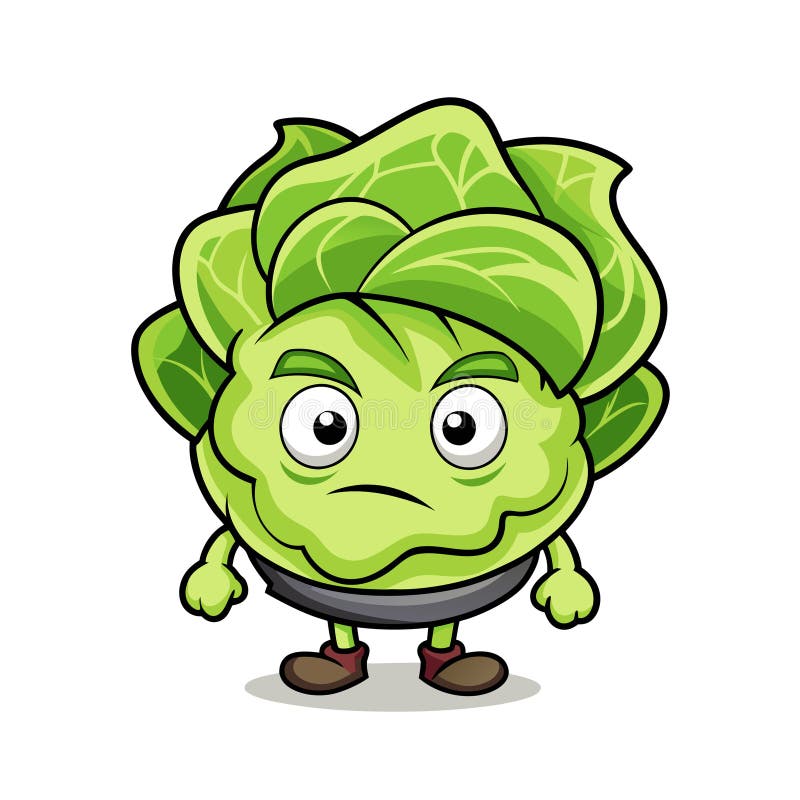 Cabbage Vegetable Character Writing Art Stock Illustration ...