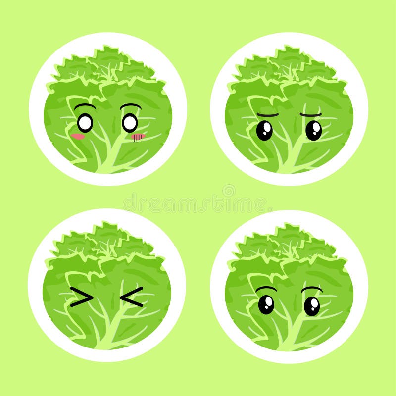 Cabbage Vegetable Mixed Expression Mask Stock Vector - Illustration of ...