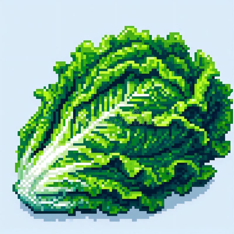 Cabbage Vegetables, Pixel Art Stock Illustration - Illustration of ...