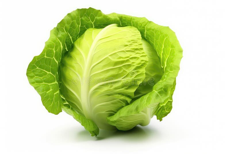 Cabbage on White Background Stock Illustration - Illustration of ...