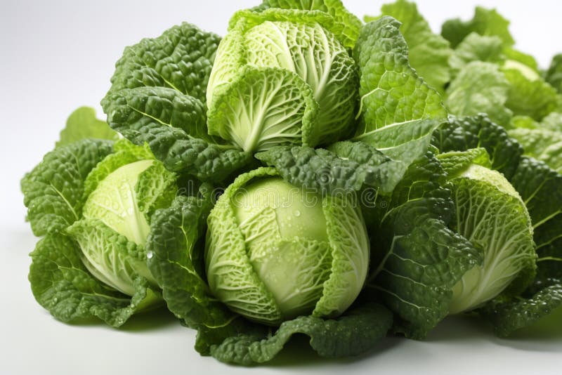 Cabbage on White Background Stock Illustration - Illustration of food ...
