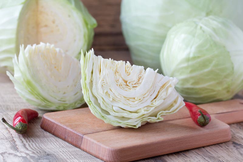Cabbage on Wooden Background Stock Photo - Image of nutrition, kitchen ...