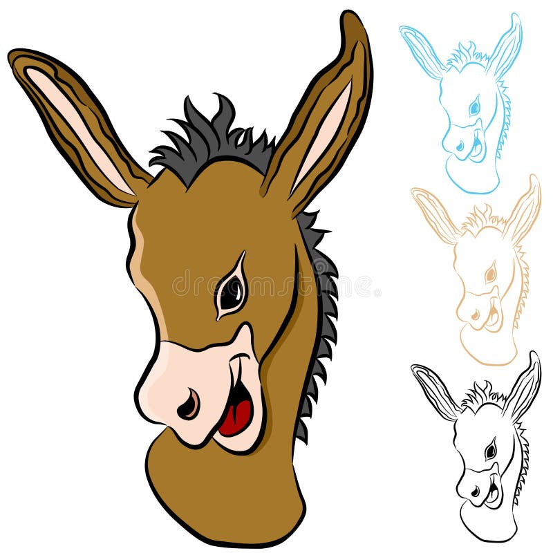 Da Ilustração Principal Do Vetor Do Asno Perfil Liso Do Estilo ...