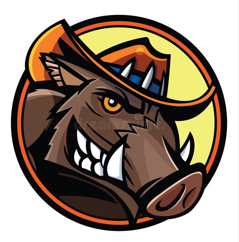 Cabeça do javali ilustração do vetor. Ilustração de identidade - 55978224
