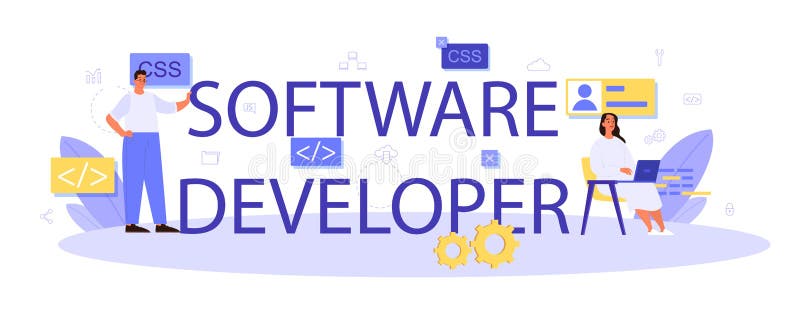 Cabeçalho De Tipografia Do Desenvolvedor De Software. Ideia De ...