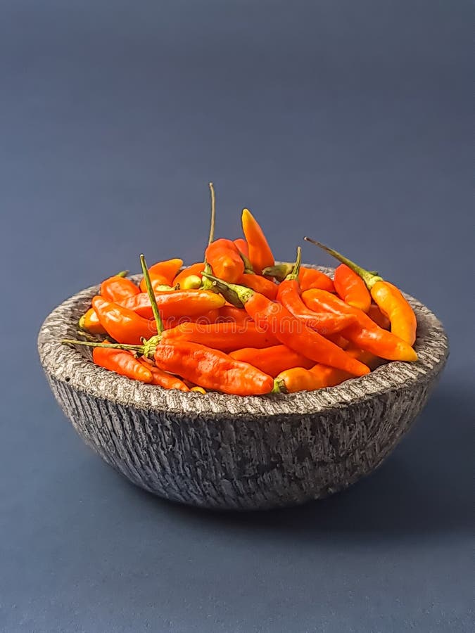 Cabe Rawit on Grey Stone Bowl Stock Image - Image of natural, plant ...