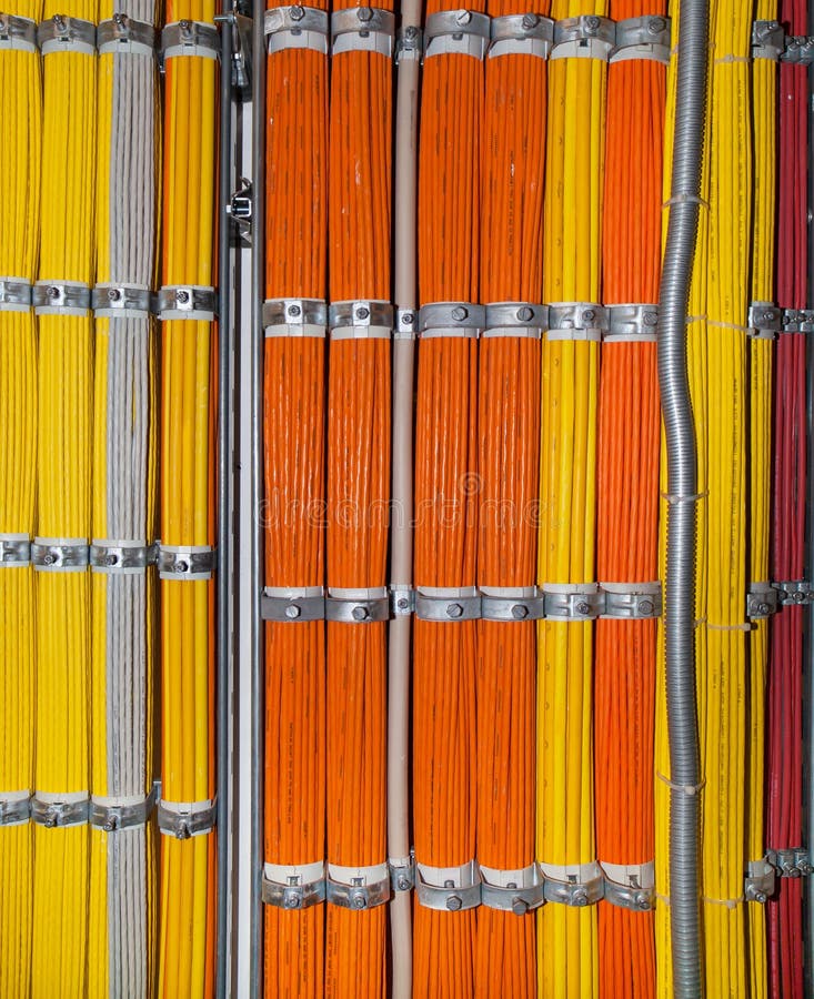 Cabel-harness in a Data Center Stock Image - Image of cable, orange ...