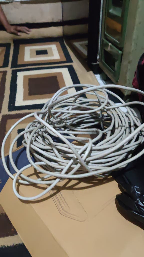 Cabel Lan Internet Long Metal Stock Image - Image of internet, long ...