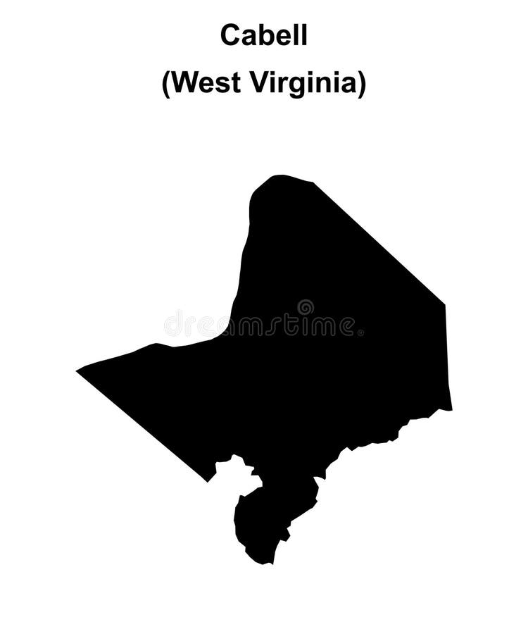 Cabell outline map stock vector. Illustration of area - 361877287