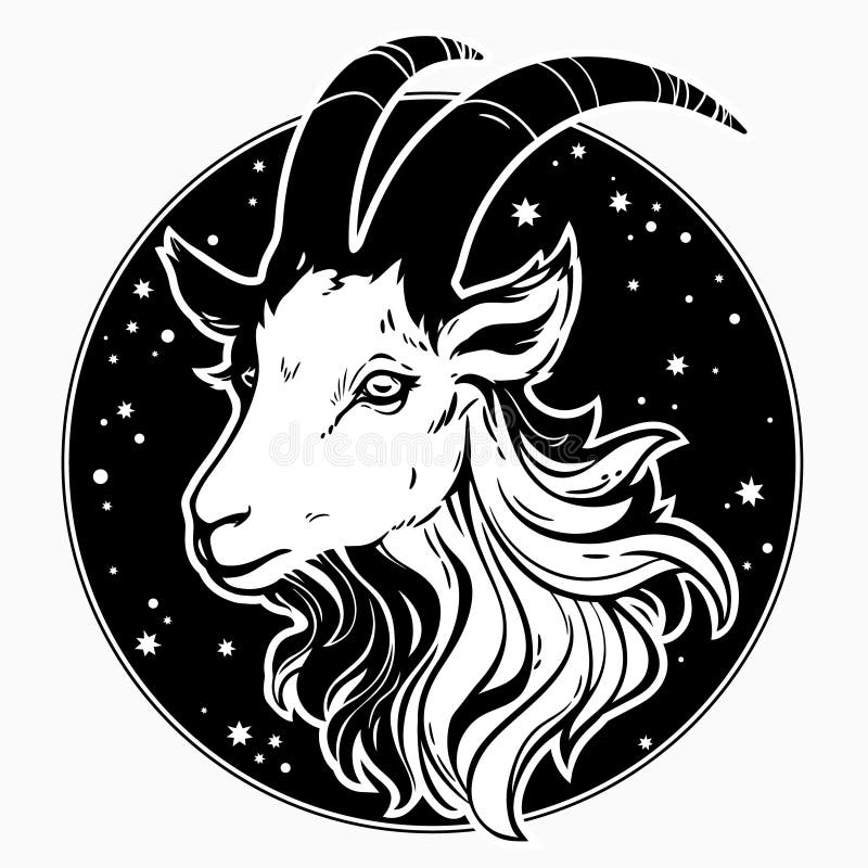 Cabeza De Cabra En Un Marco Espacial Ilustración del Vector ...