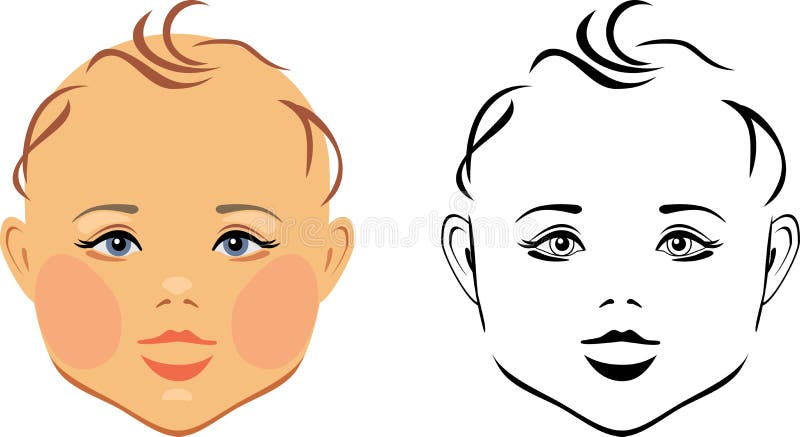 Cabeza del bebé ilustración del vector. Ilustración de poco - 89564352