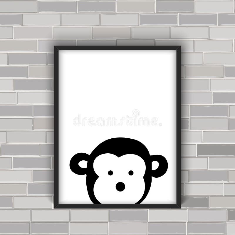 Decoración Del Marco Del Mono Ilustración del Vector - Ilustración de ...