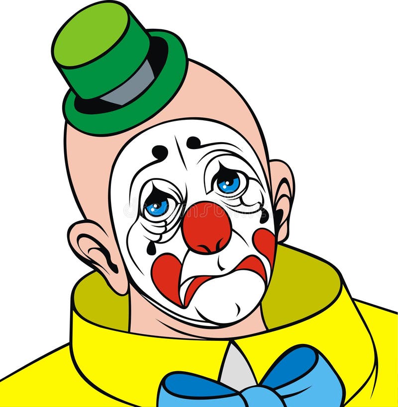 Payaso triste stock de ilustración. Ilustración de cabrito - 7324149