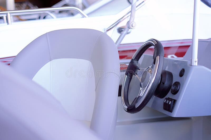 The Cabin of the Boat with All Navigation Equipment Stock Photo - Image ...
