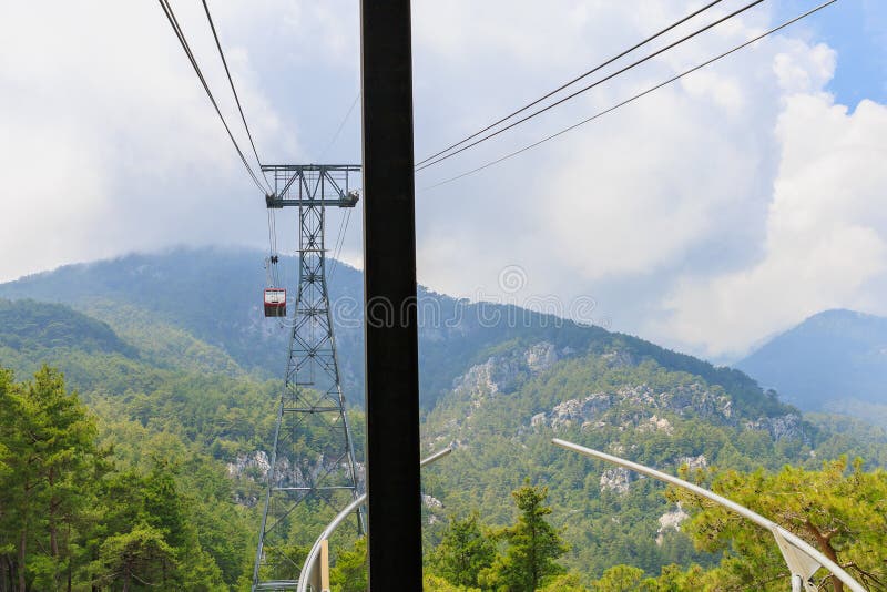 Cabin of the Cable Car Lift To Mount Stock Photo - Image of editorial ...