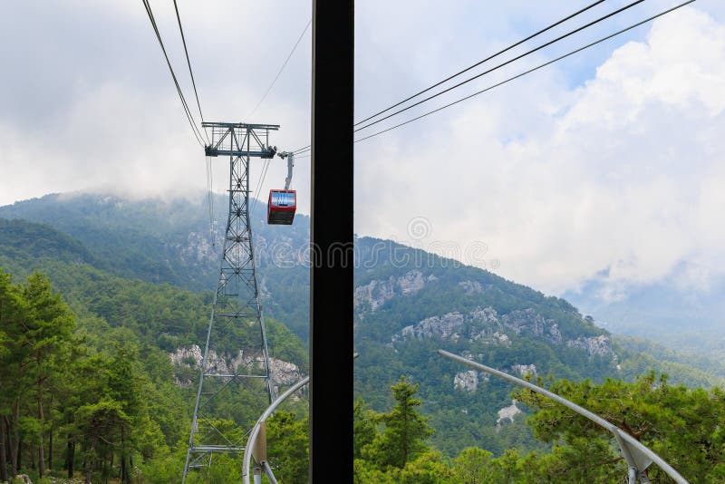 Cabin of the Cable Car Lift To Mount Stock Image - Image of lift ...