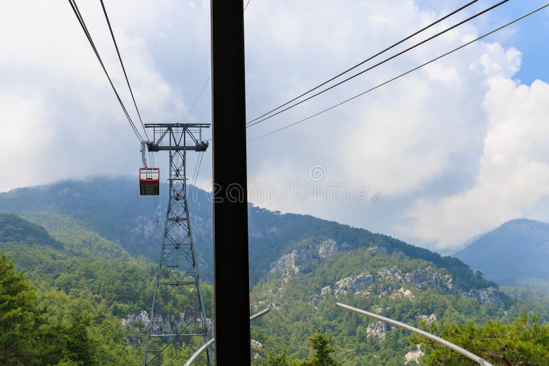 Cabin of the Cable Car Lift To Mount Stock Image - Image of editorial ...