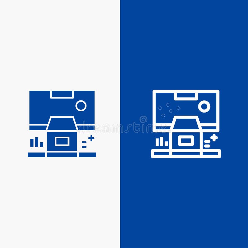 Cabin, Center, Control, Panel, Room Line and Glyph Solid Icon Blue ...