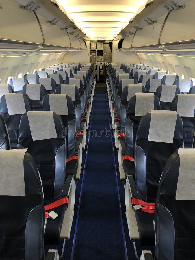 Cabin with Empty Seats on the Plane Stock Photo - Image of ticket ...
