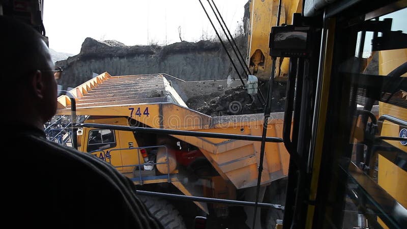 Excavator Open Pit Coal Mining Night Lights Stock Video - Video of ...