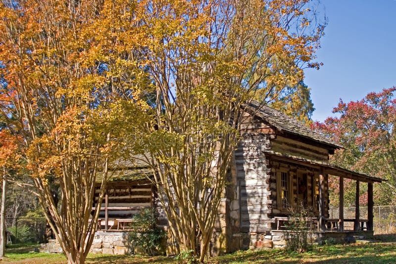 Cabin in the Fall stock image. Image of dwelling, pioneer - 46657251