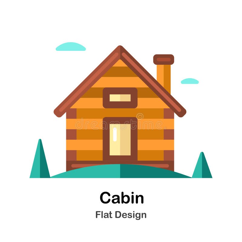 Cabin Flat Icon stock vector. Illustration of home, building - 123475100