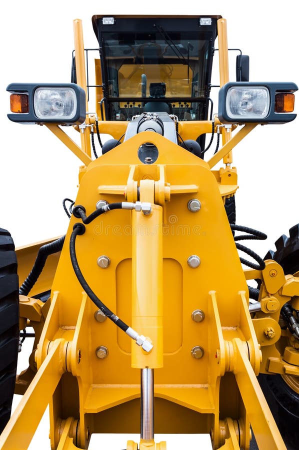Cabin of the Grader Isolated on a White Background Stock Photo - Image ...