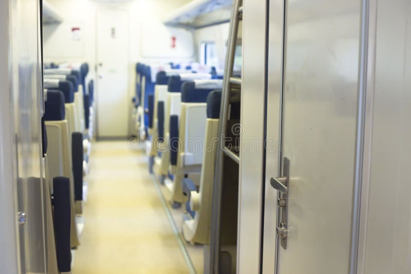 The Cabin of a High-speed Train with Seat Backs Stock Image - Image of ...
