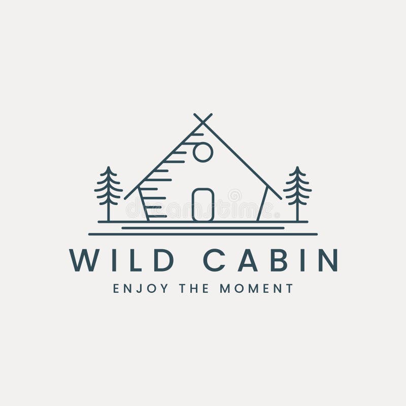 Cabin House Line Art Vector Logo Template Illustration Design Stock ...