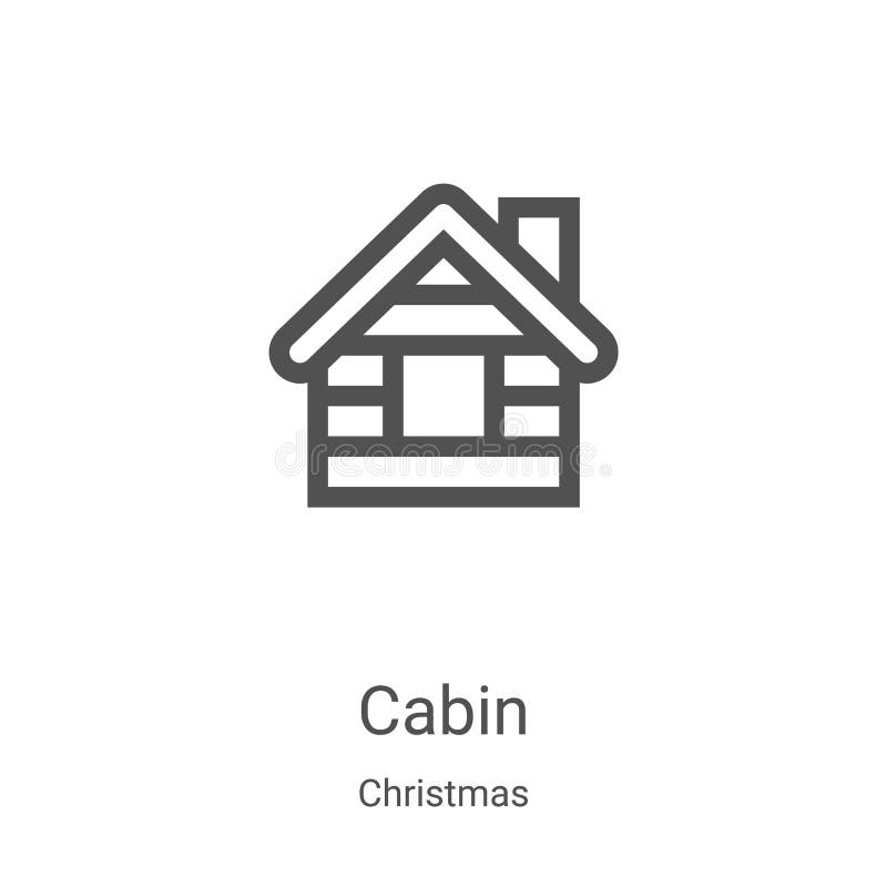 Cabin Icon Vector from Christmas Collection. Thin Line Cabin Outline ...