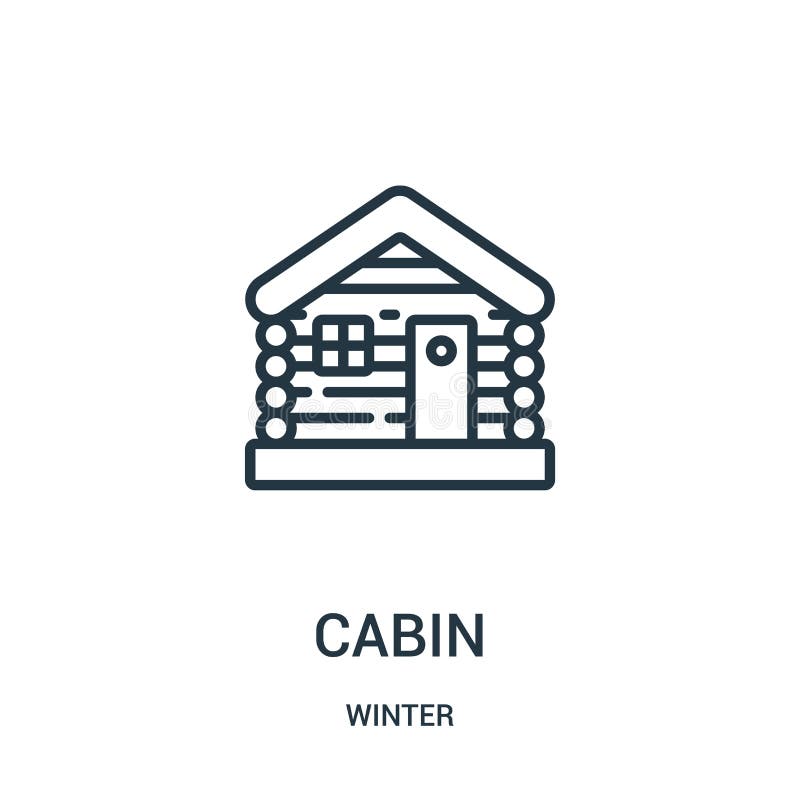 Cabin Icon Vector from Winter Collection. Thin Line Cabin Outline Icon ...