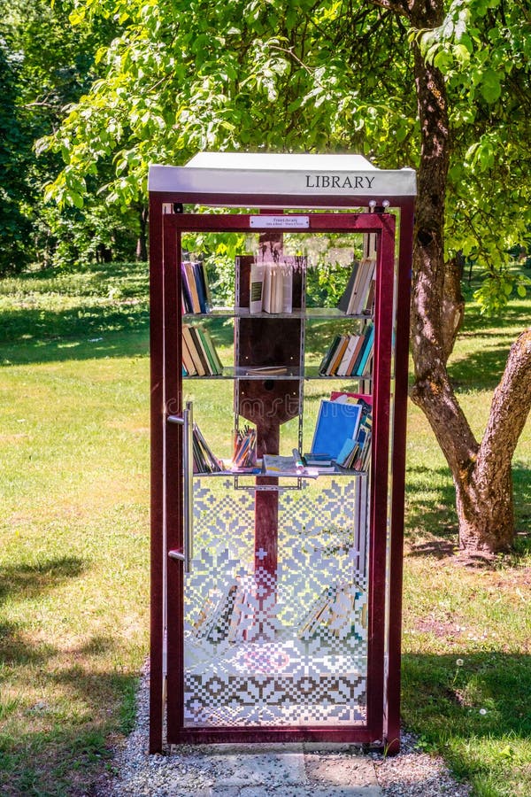 Cabin library in a park stock image. Image of education - 158047341