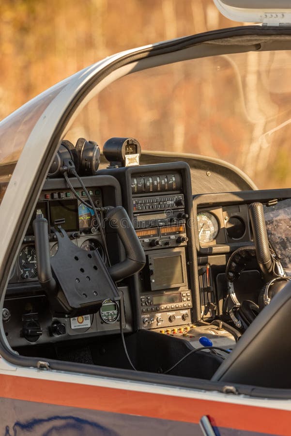 Cabin of a Light-engine Aircraft from the Interior Stock Image - Image ...