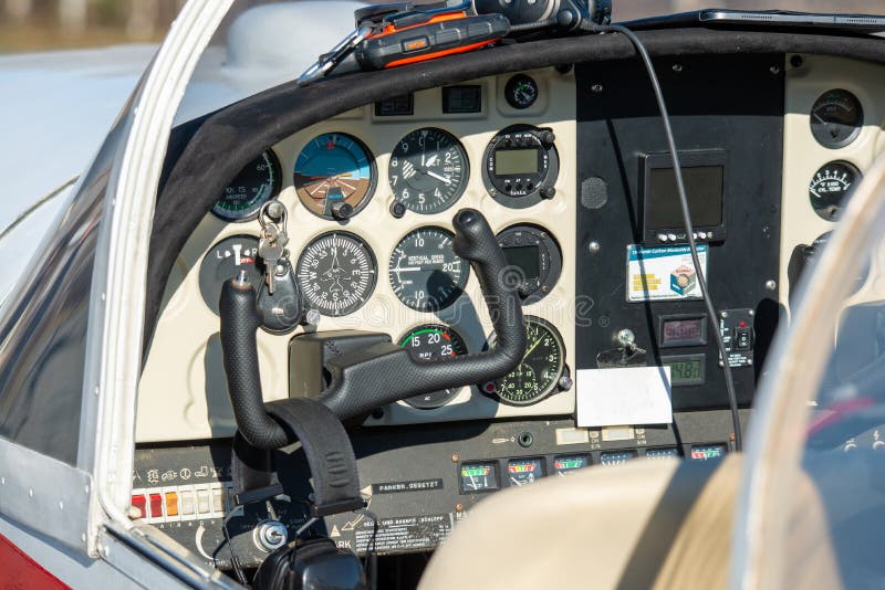 Cabin of a Light-engine Aircraft from the Interior Stock Photo - Image ...