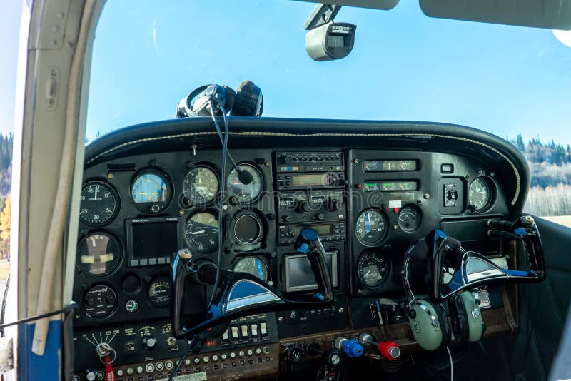Cabin of a Light-engine Aircraft from the Interior Stock Photo - Image ...