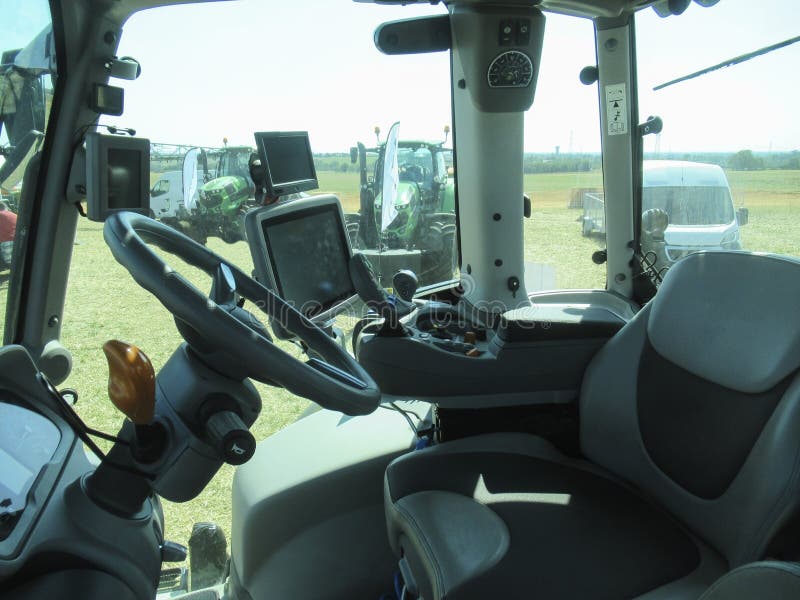 Cabin Modern Combine Harvester Stock Image - Image of wheel, cabin ...