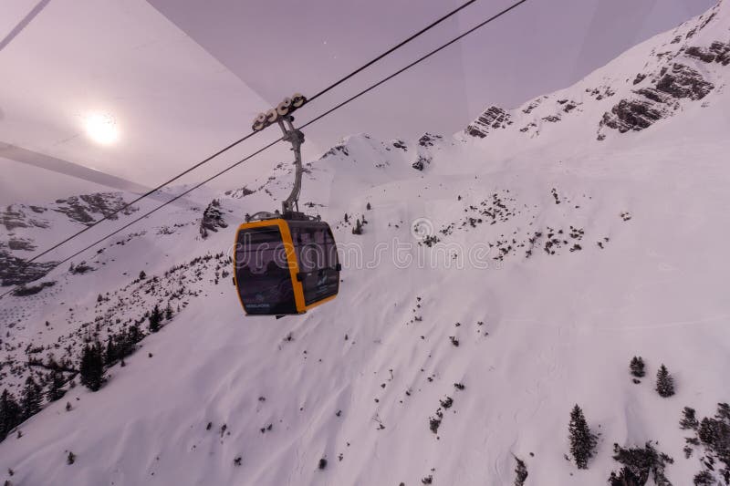 Cabin of the Nebelhorn Cable Car in the Alps Editorial Image - Image of ...