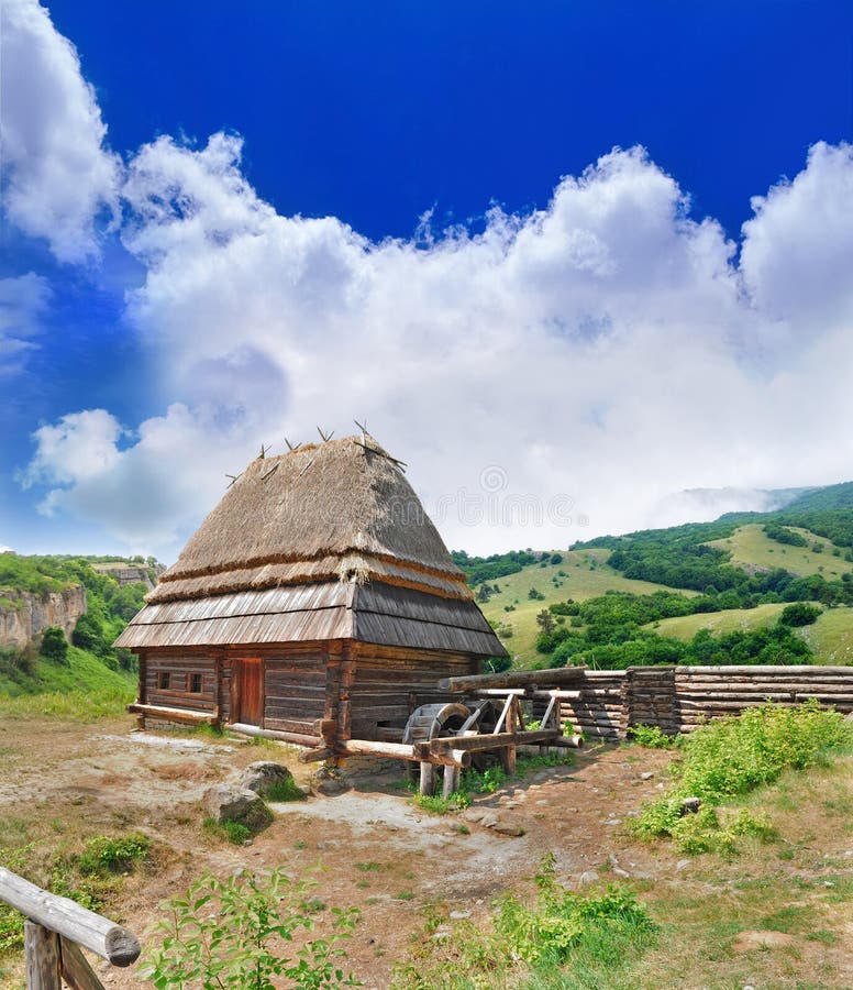 Cabin of Poor Peasant on Picturesque Highlands Stock Image - Image of ...