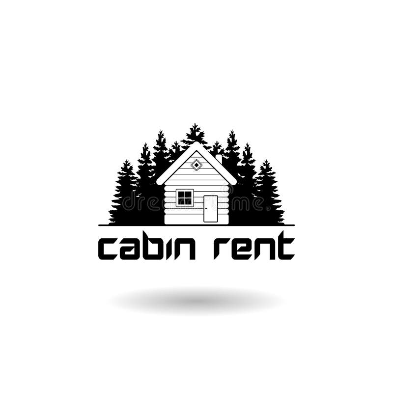 Cabin Rent Icon Logo with Shadow Stock Vector - Illustration of grass ...