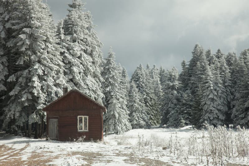 Cabin in the snow stock image. Image of turkey, cabin - 40294941