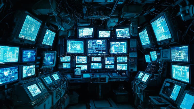 The Cabin of the Spacecraft, with Its Cockpit Featuring Computer ...