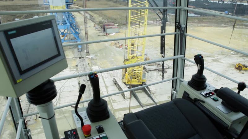 Cabin To Control the Crane. View from the Crane Operator Working Place ...