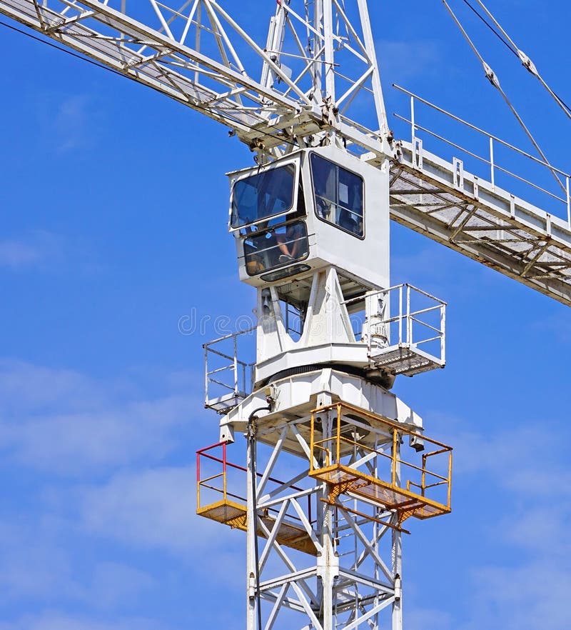Cabin of the tower crane stock photo. Image of blue - 120006184