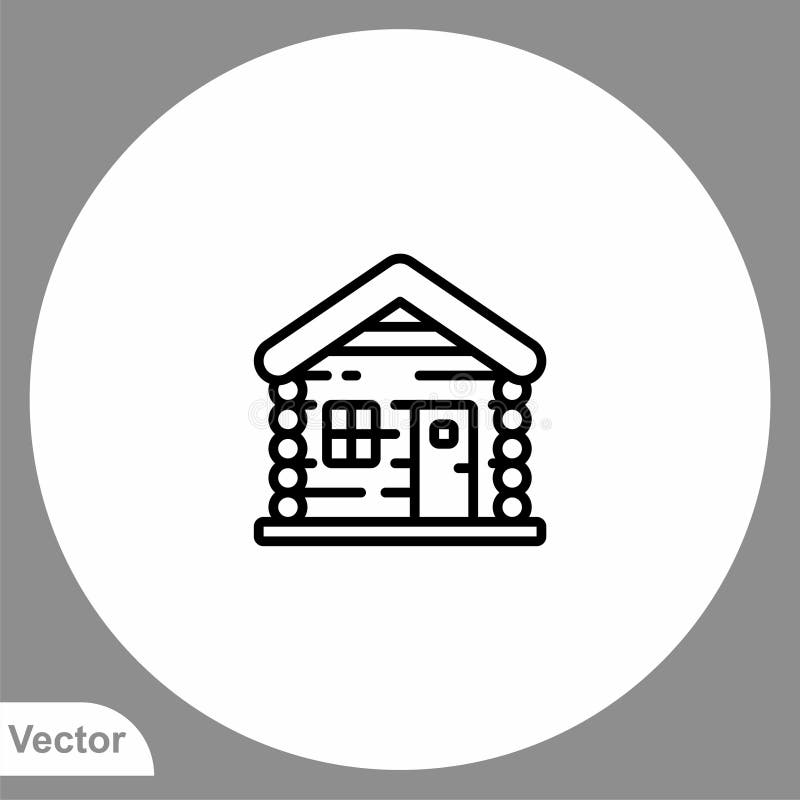 Cabin Vector Icon Sign Symbol Stock Vector - Illustration of element ...