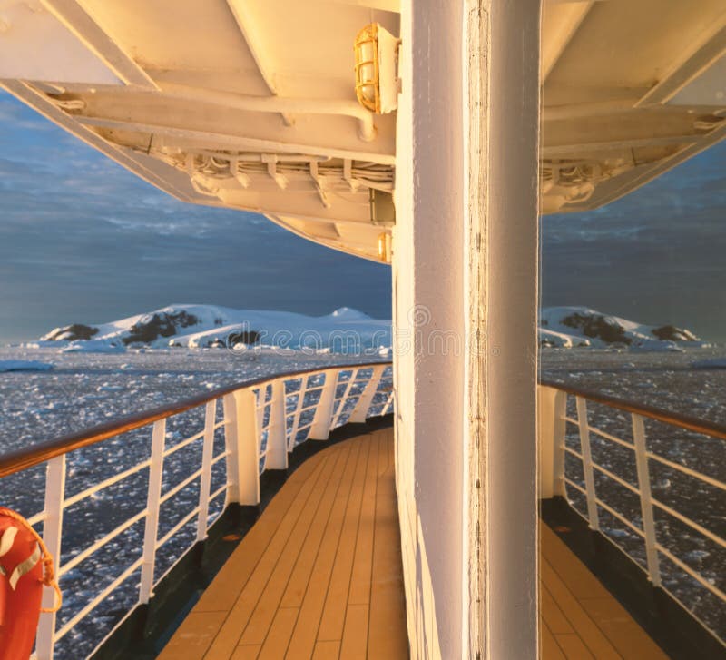 Cabin Window Reflection on a Cruise Ship at a Dramatic Sunset in Wintry ...